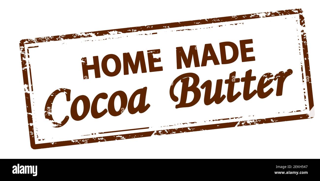 Rubber stamp with text home made cocoa butter inside, vector ...