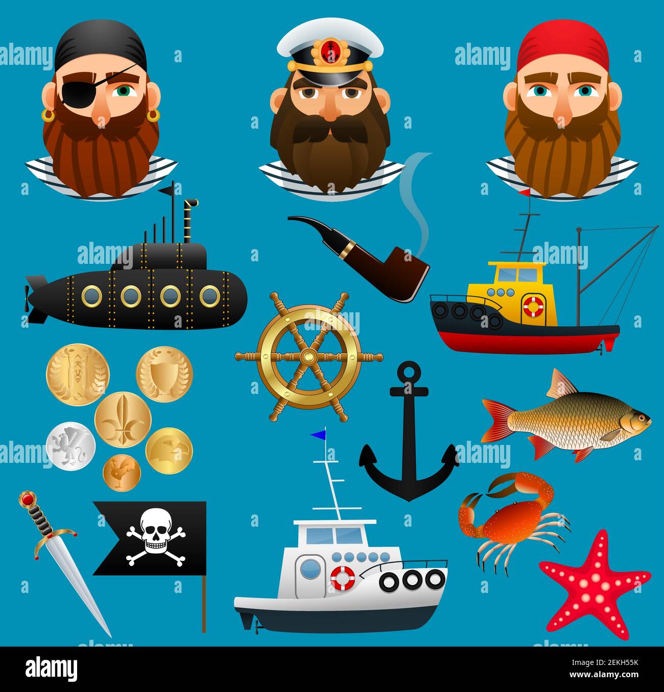Ships character Stock Vector Images - Alamy