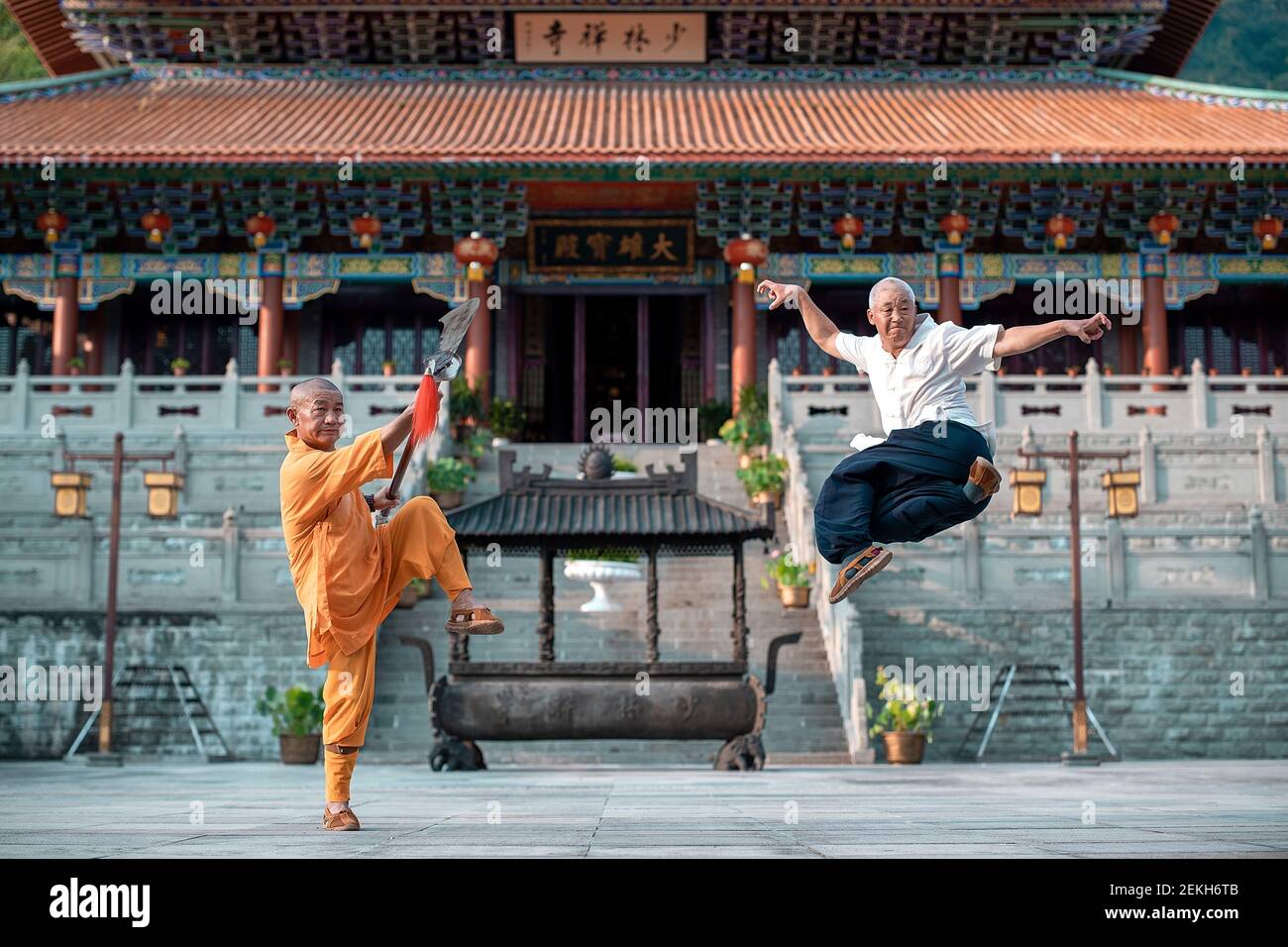 Sichuanï¼ŒCHINA-On August 30, 2020, the Shaolin Temple in West ...