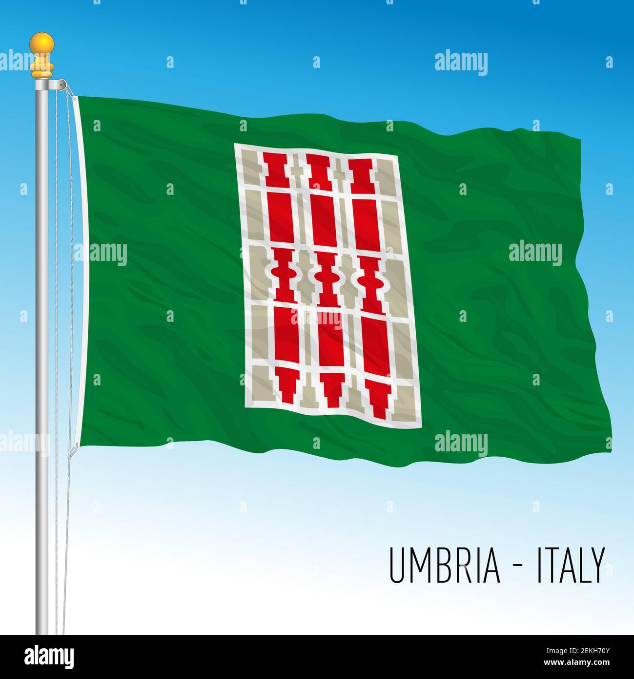 Umbria, flag of the region, Italian Republic, vector illustration Stock ...