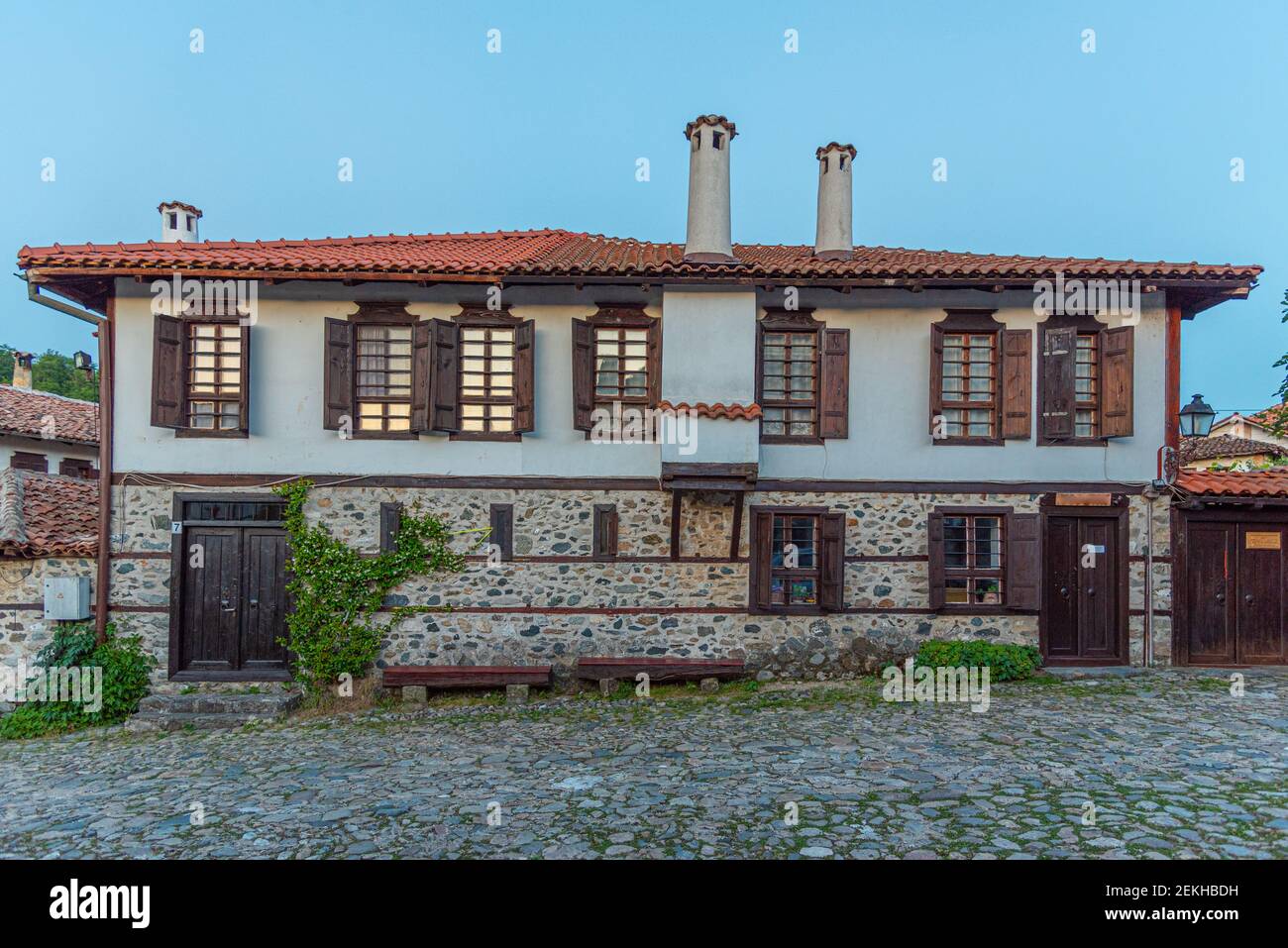 Historical buildings at Ethnographic complex in Zlatograd, Bulgaria ...