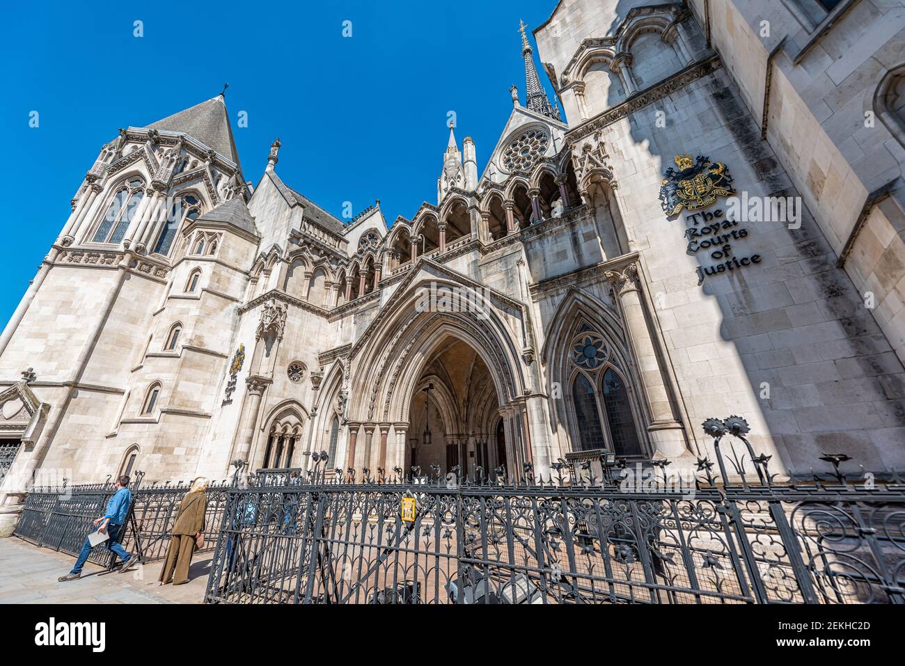 London, UK - June 26, 2018: Royal Courts of Justice building wide angle ...