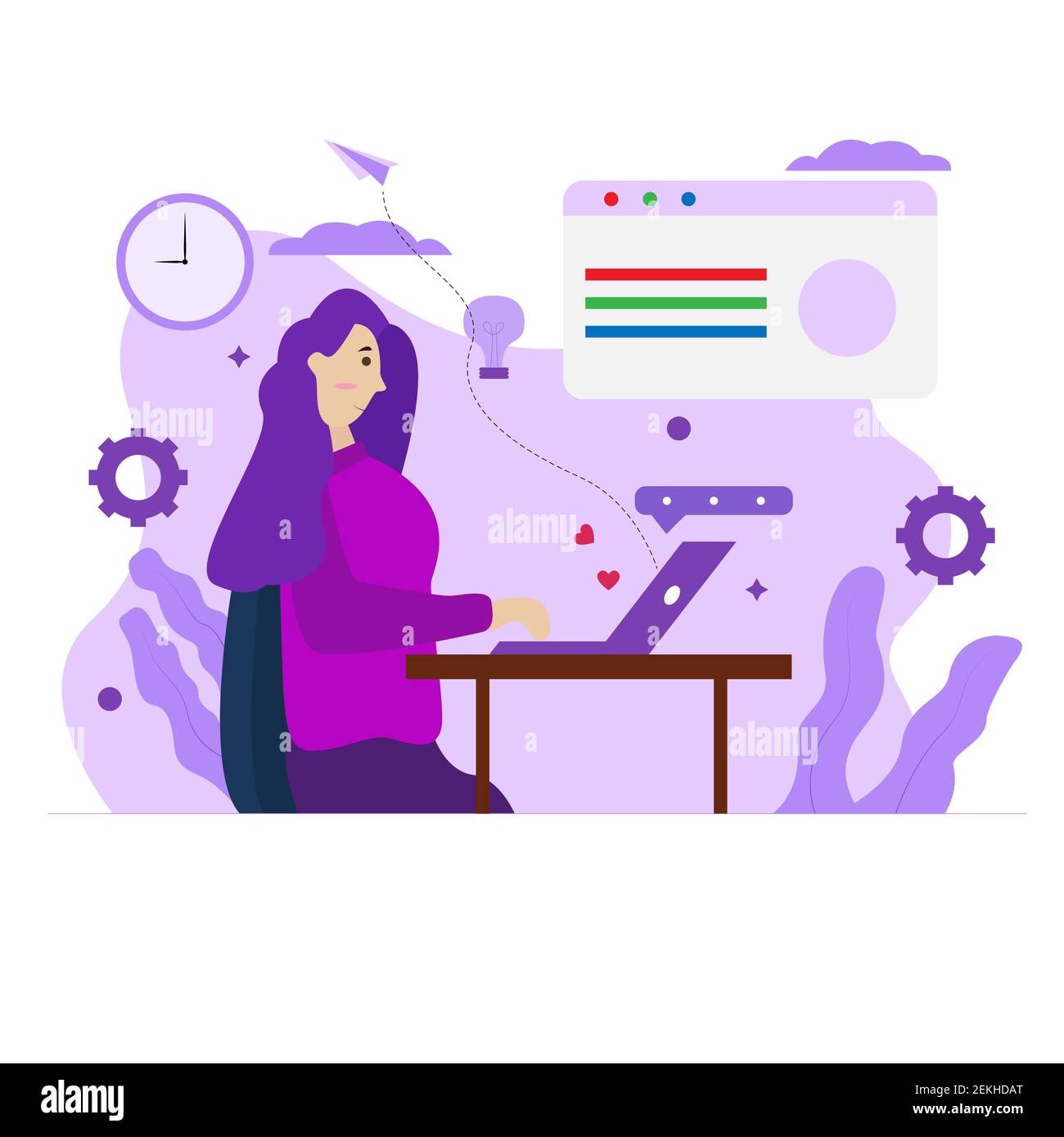 Womans workplace Stock Vector Images - Alamy
