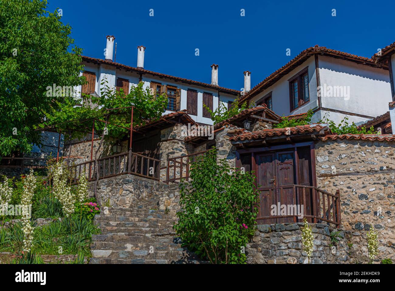 Historical buildings at Ethnographic complex in Zlatograd, Bulgaria ...