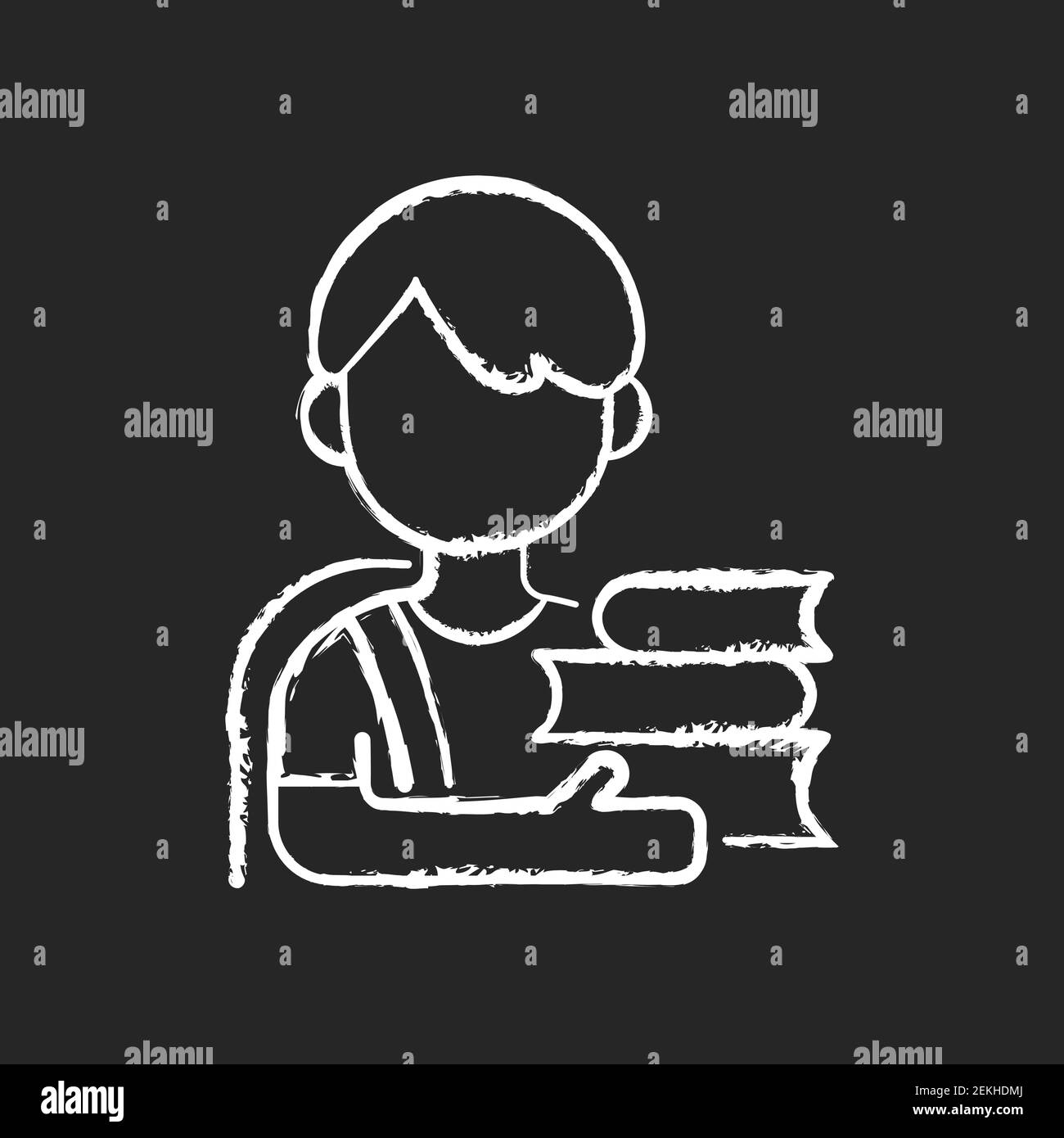 Schoolboy chalk white icon on black background Stock Vector Image & Art ...