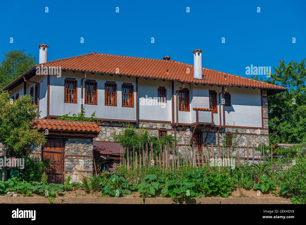Historical buildings at Ethnographic complex in Zlatograd, Bulgaria ...
