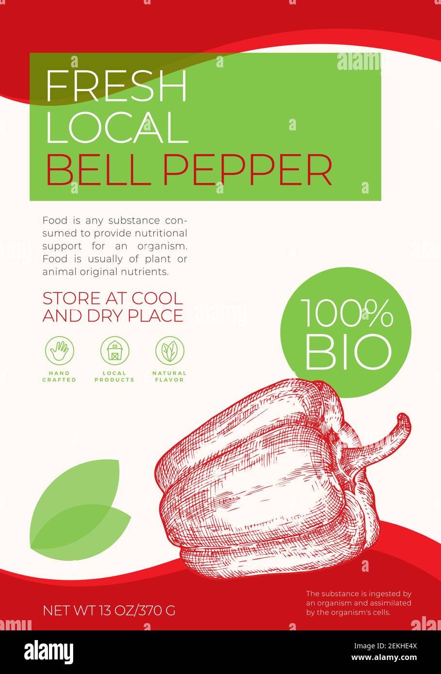 Fresh Local Vegetables Label Template. Abstract Vector Packaging Design ...