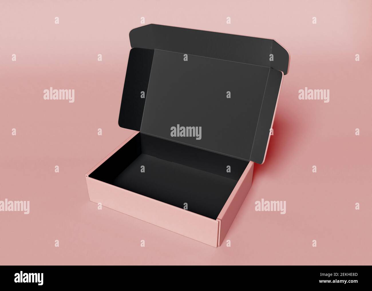 3d illustration. Opened Paper Box Stock Photo - Alamy