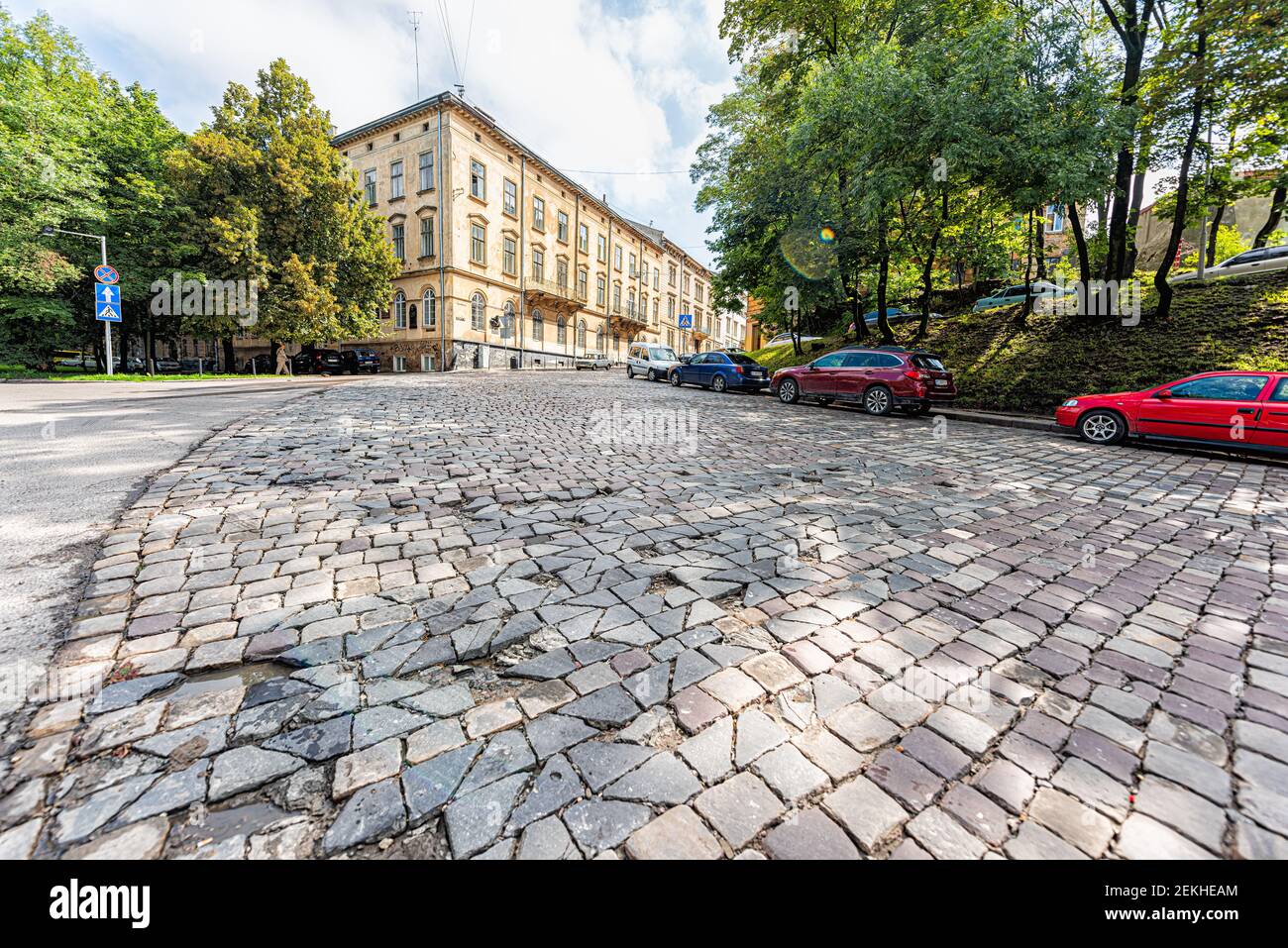 Lviv, Ukraine - August 1, 2018: Historic Ukrainian city in old town ...