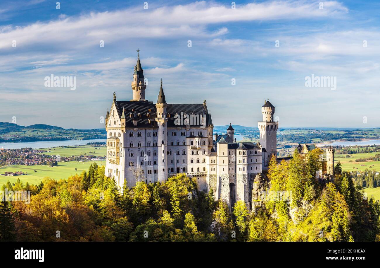 Neuschwanstein castle in a summer day in Germany Stock Photo - Alamy