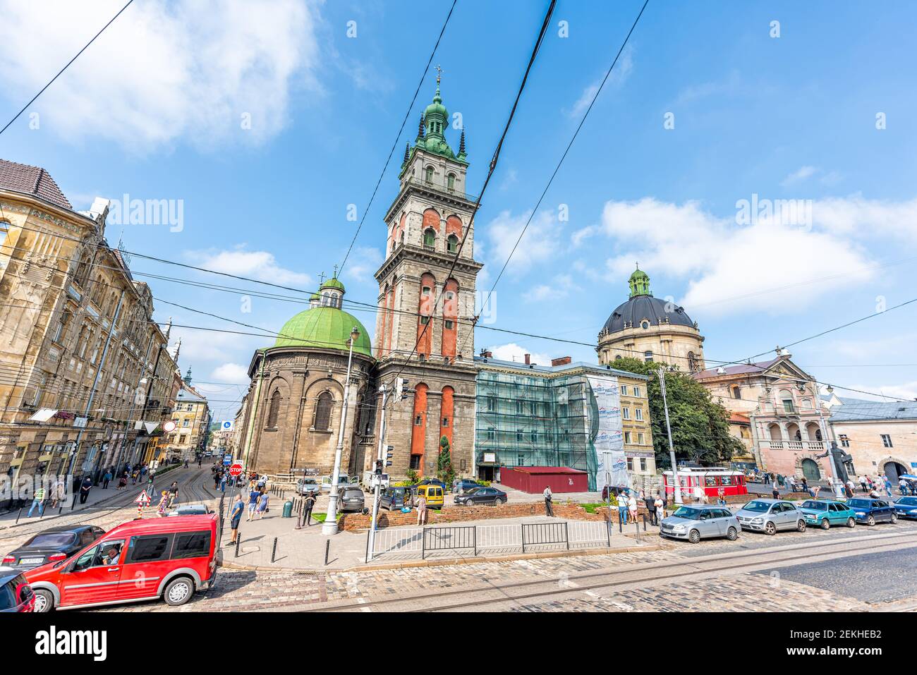 Lviv, Ukraine - August 1, 2018: Assumption Dormition Church, Korniakt ...