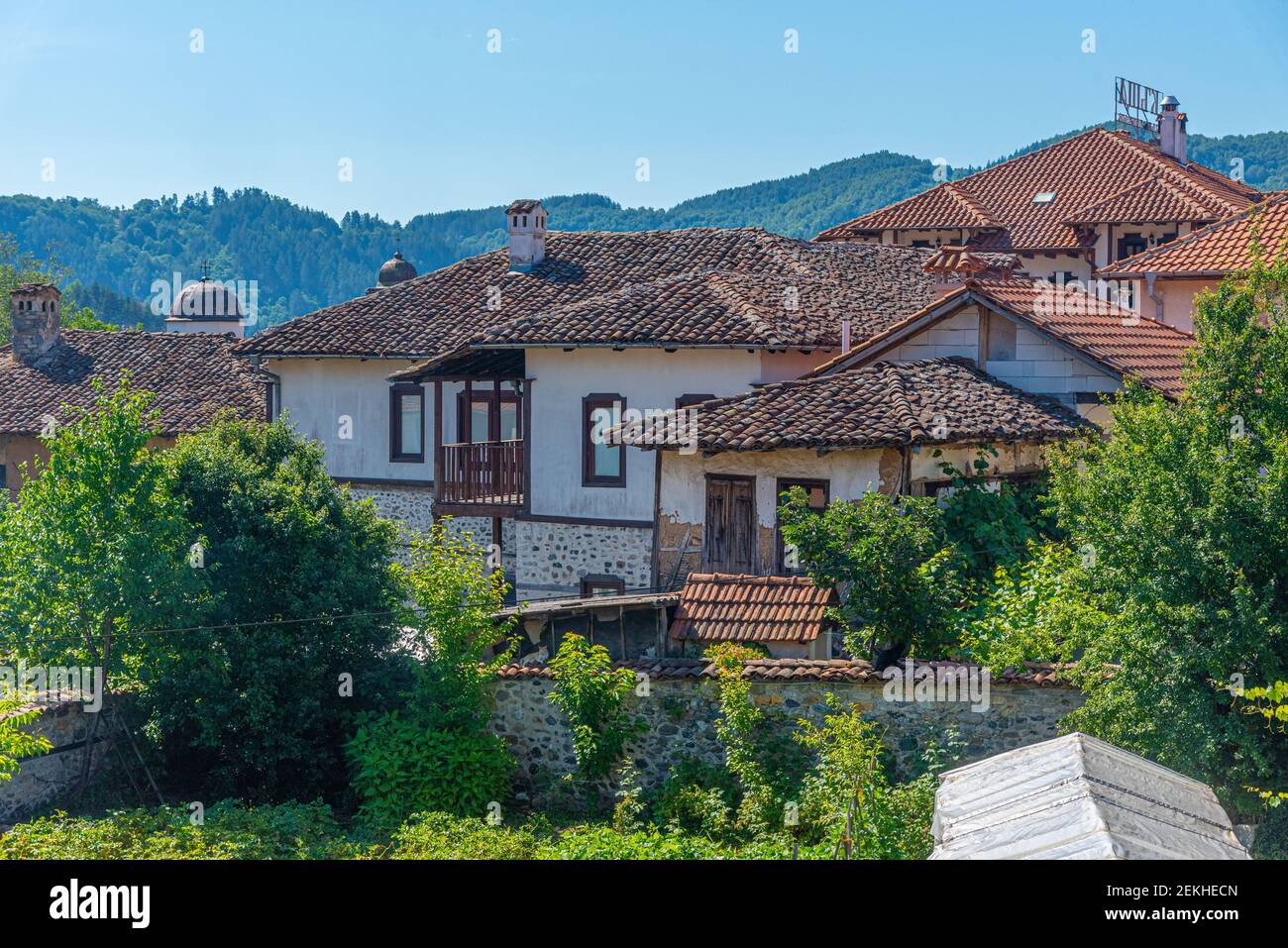 Historical buildings at Ethnographic complex in Zlatograd, Bulgaria ...