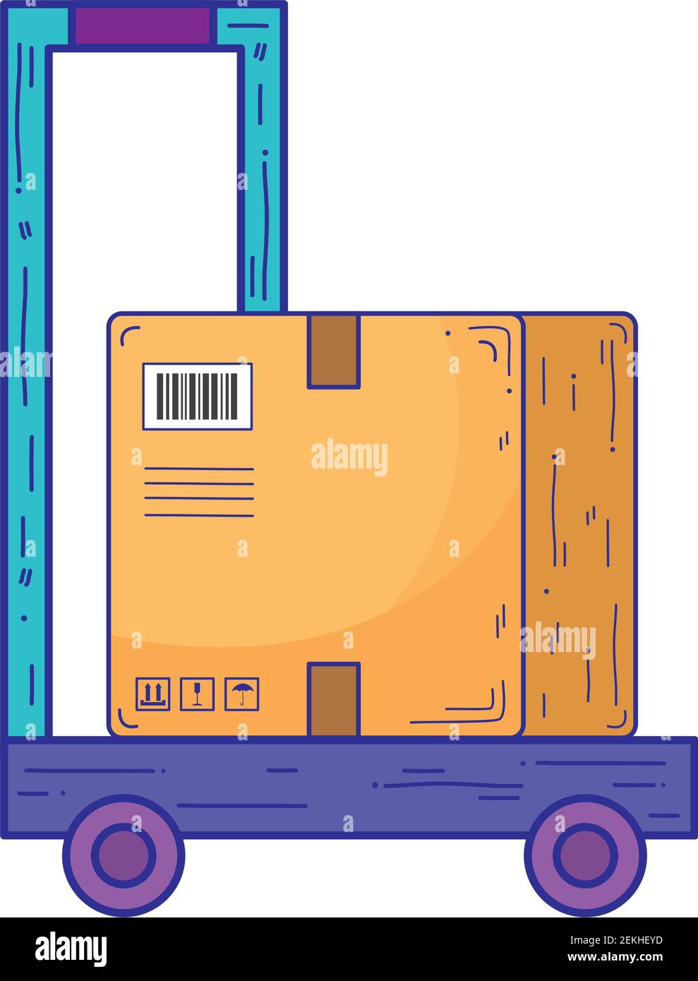 delivery service box carton in cart Stock Vector Image & Art - Alamy