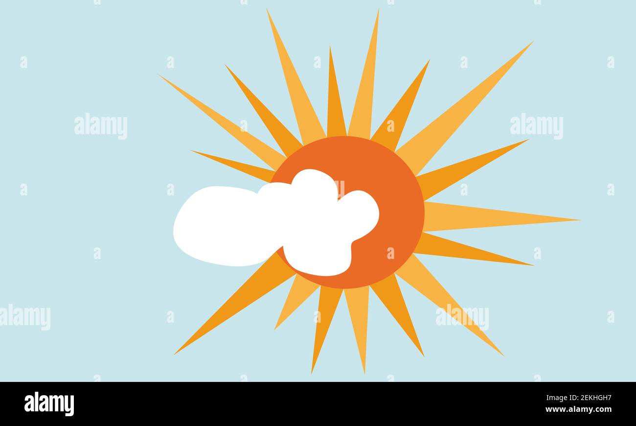 drawing of the sun mixed with the clouds Stock Photo - Alamy