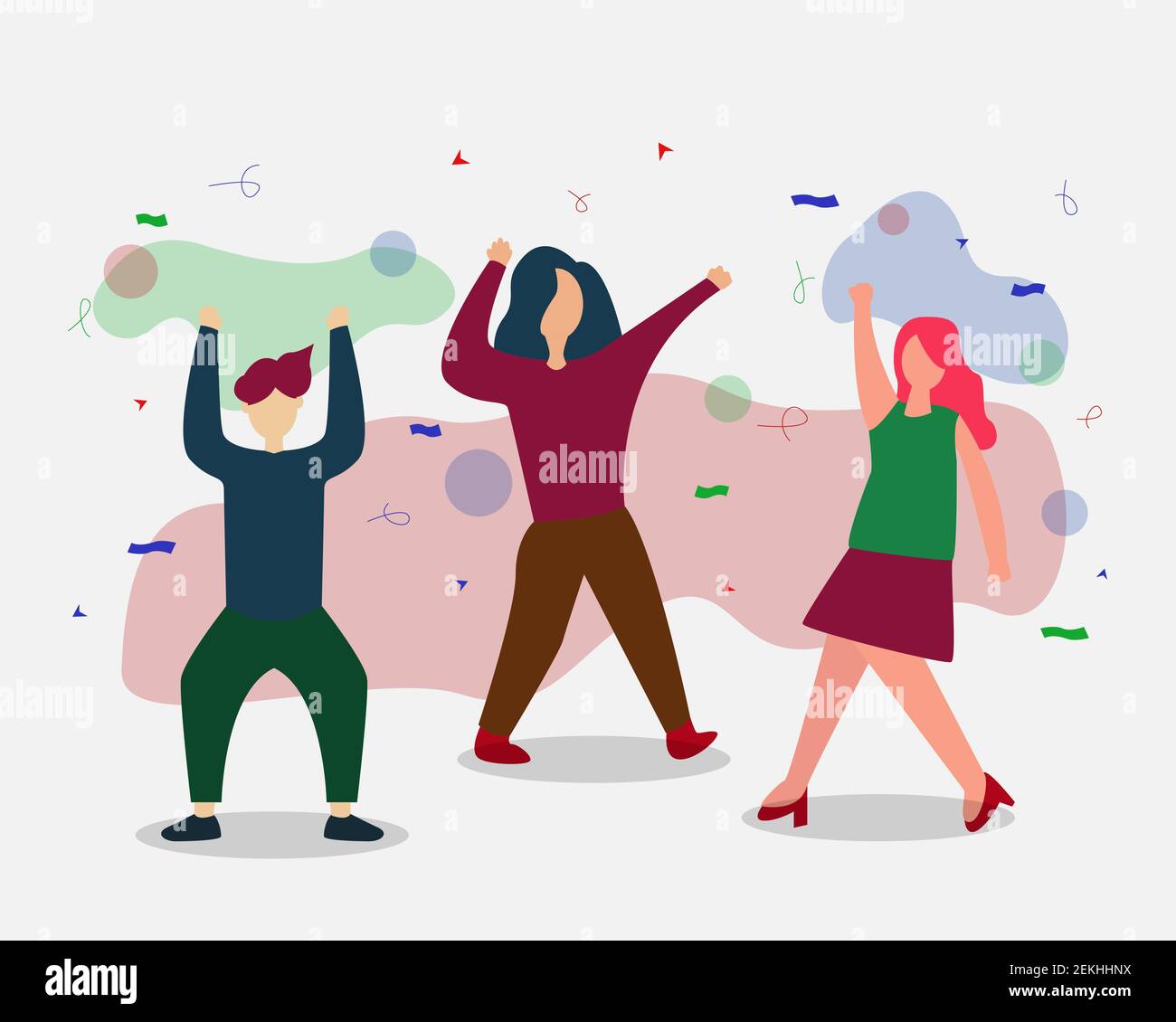Illustration vector design of people celebrating party Stock Vector ...