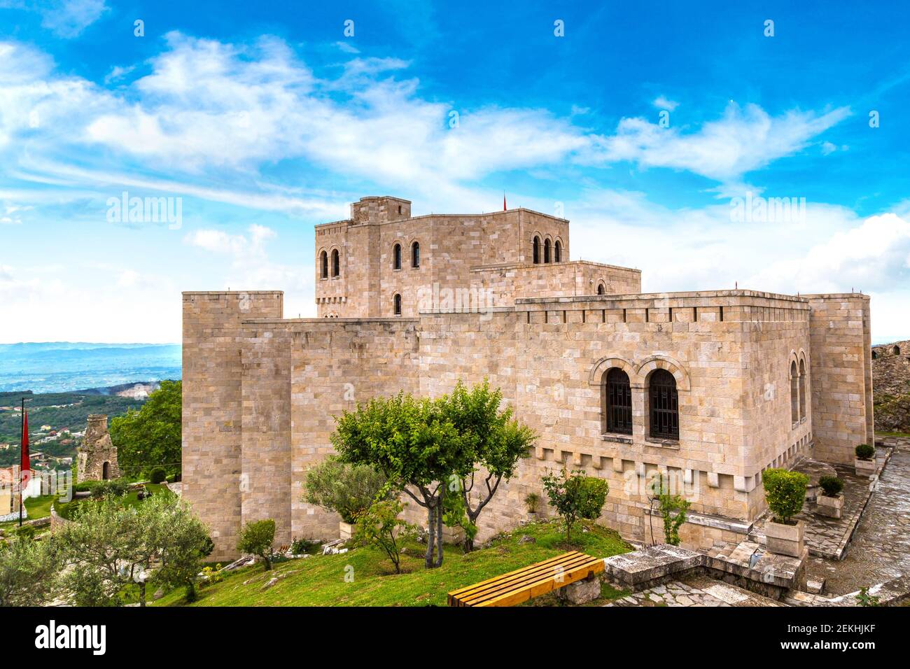 Kruja castle in a beautiful summer day, Albania Stock Photo - Alamy