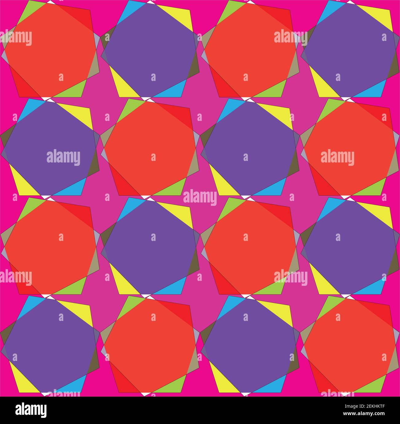 layered pentagons digital geometric fabric vector pattern rotated ...