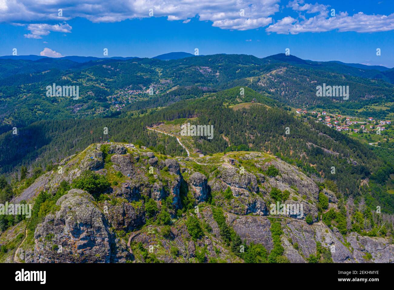 Momchilova krepost fortress in Rhodopes mountains in Bulgaria Stock ...