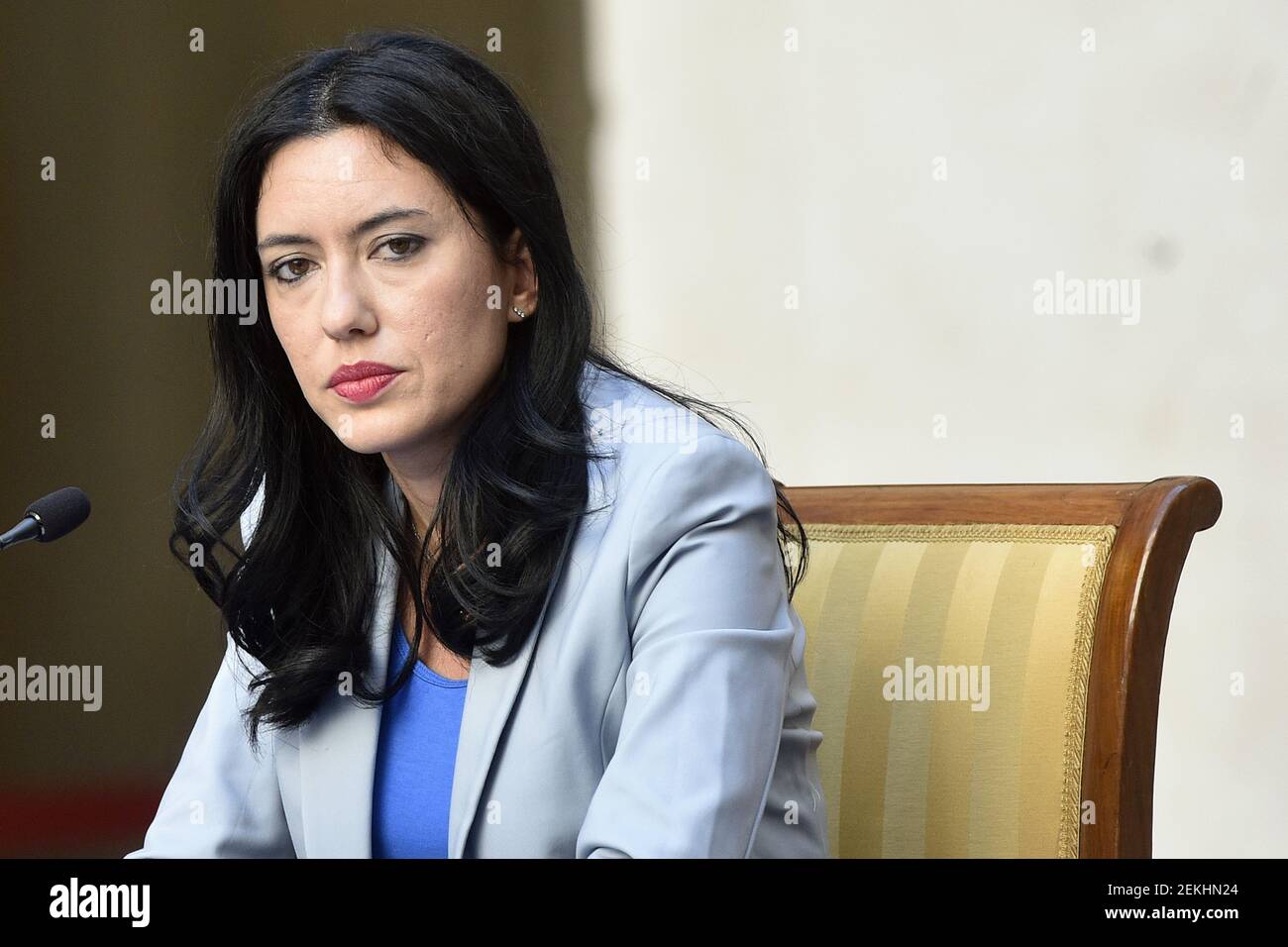 The Minister of Instruction Lucia Azzolina during the press conference ...