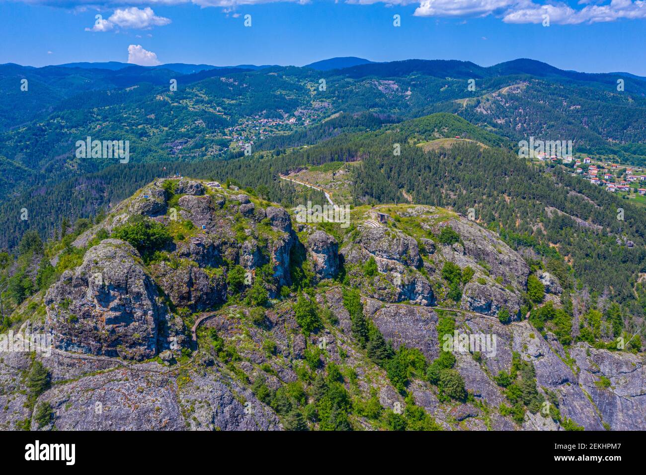 Momchilova krepost fortress in Rhodopes mountains in Bulgaria Stock ...