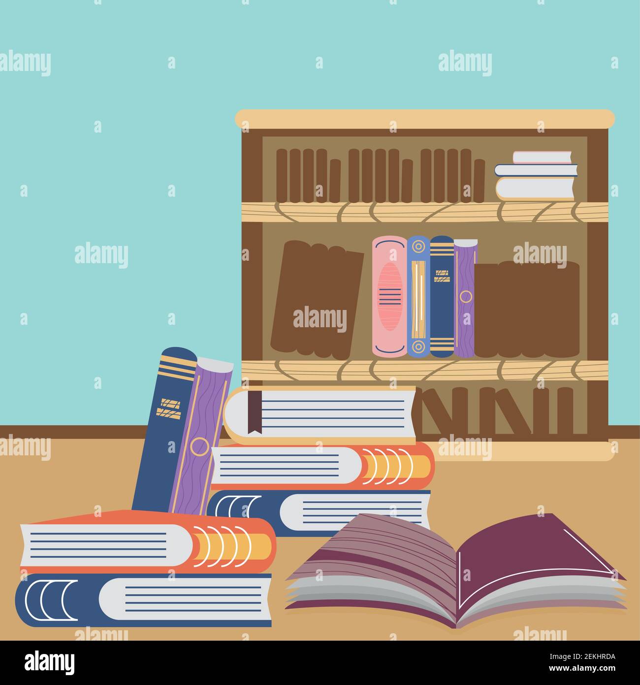 bookstore shelf textbooks library read Stock Vector Image & Art - Alamy