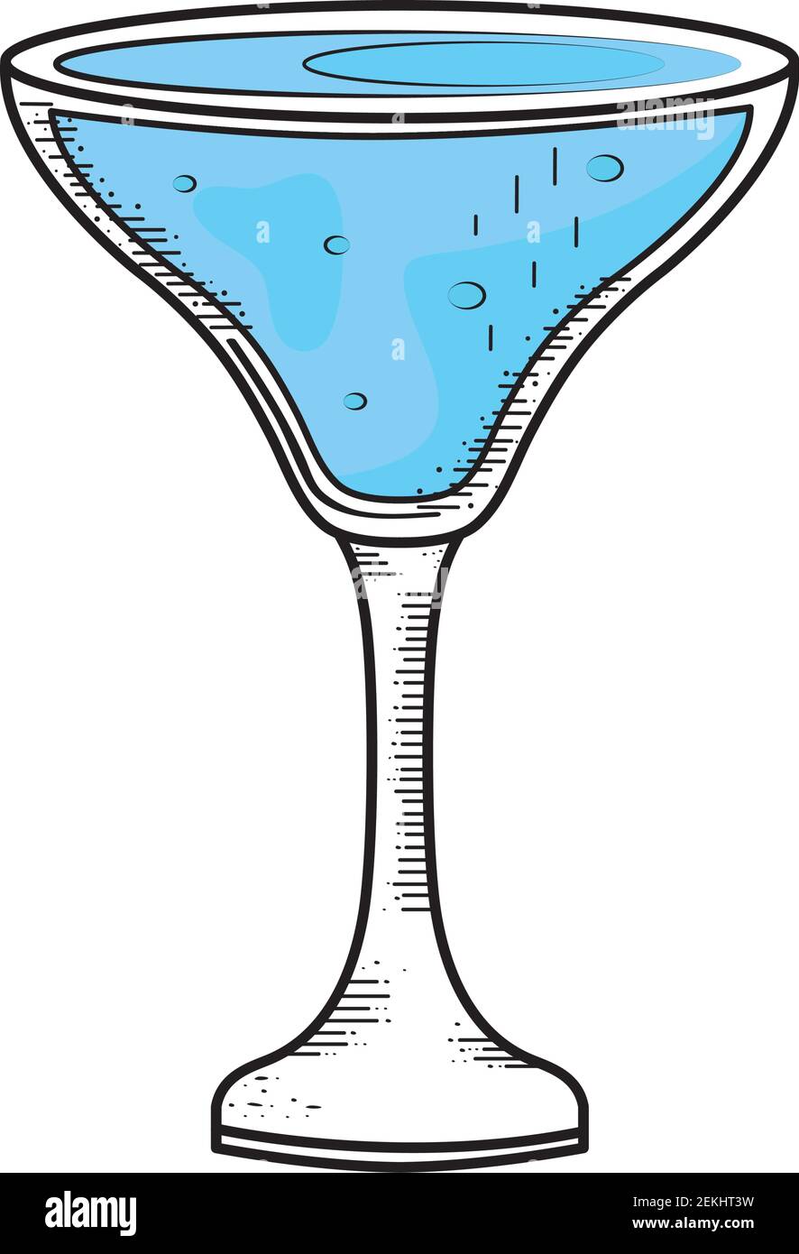 blue drink in cocktail cup drawing icon Stock Vector Image & Art - Alamy