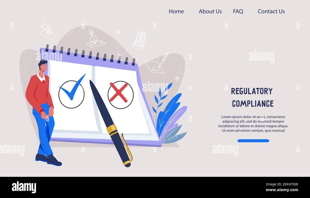 Website banner template on regulatory compliance, company rules theme ...