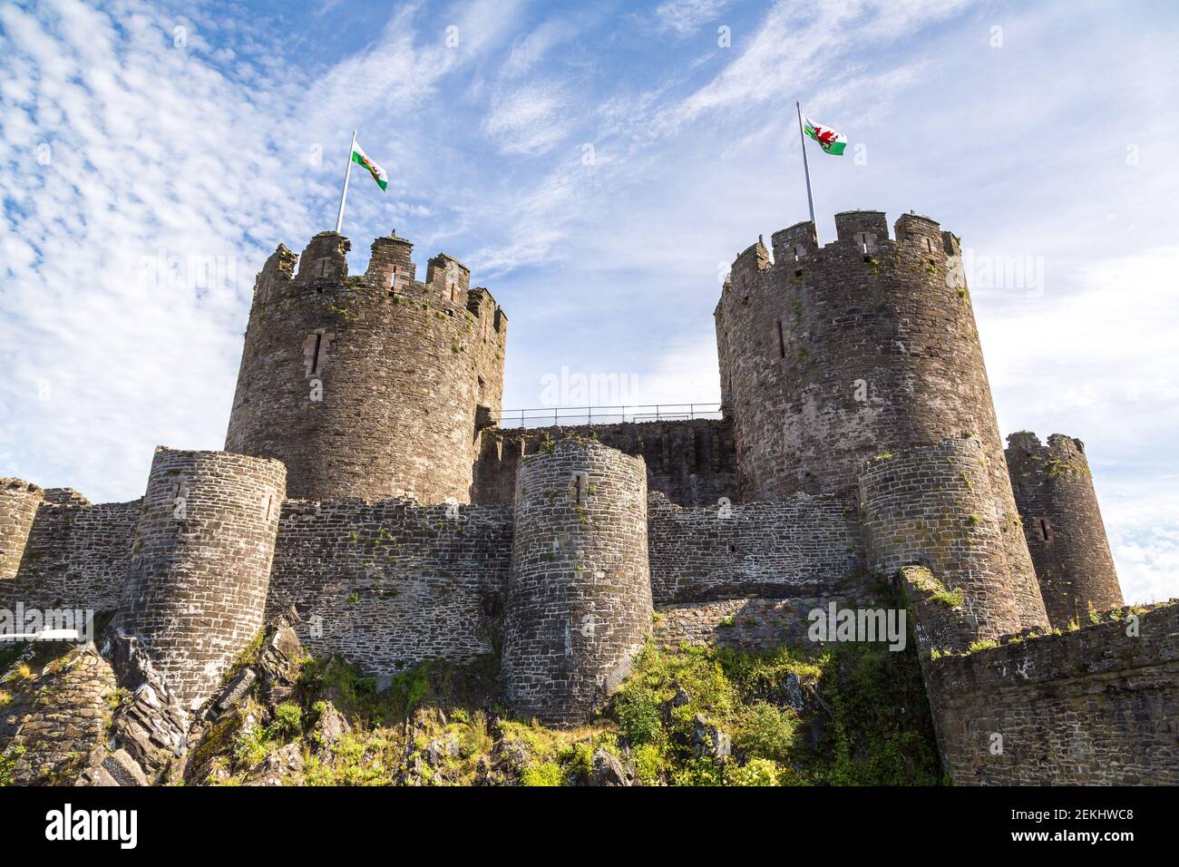 Conwy Castle in Wales in a beautiful summer day, England, United ...