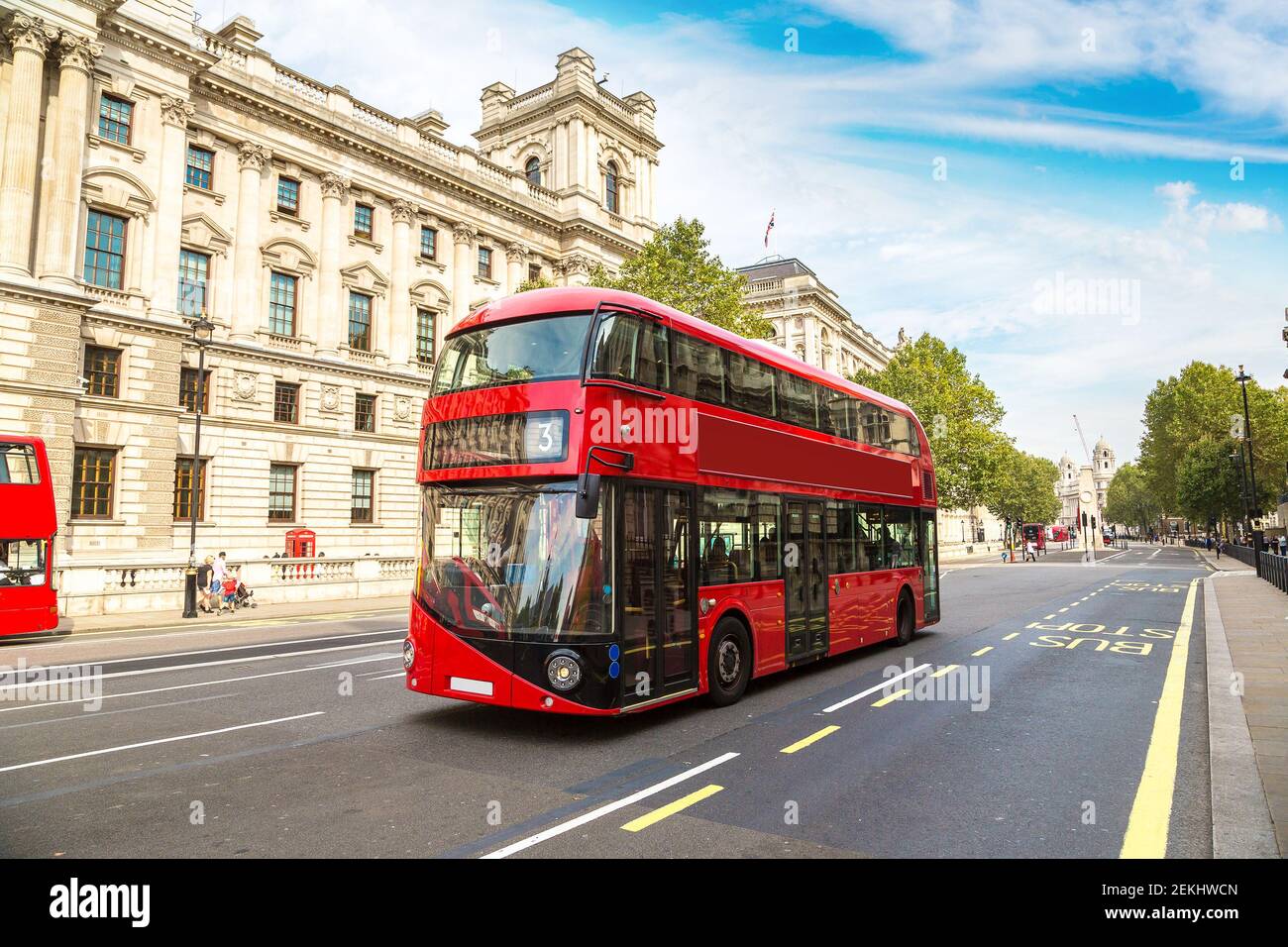 Modern red double decker bus, London, England, United Kingdom Stock ...