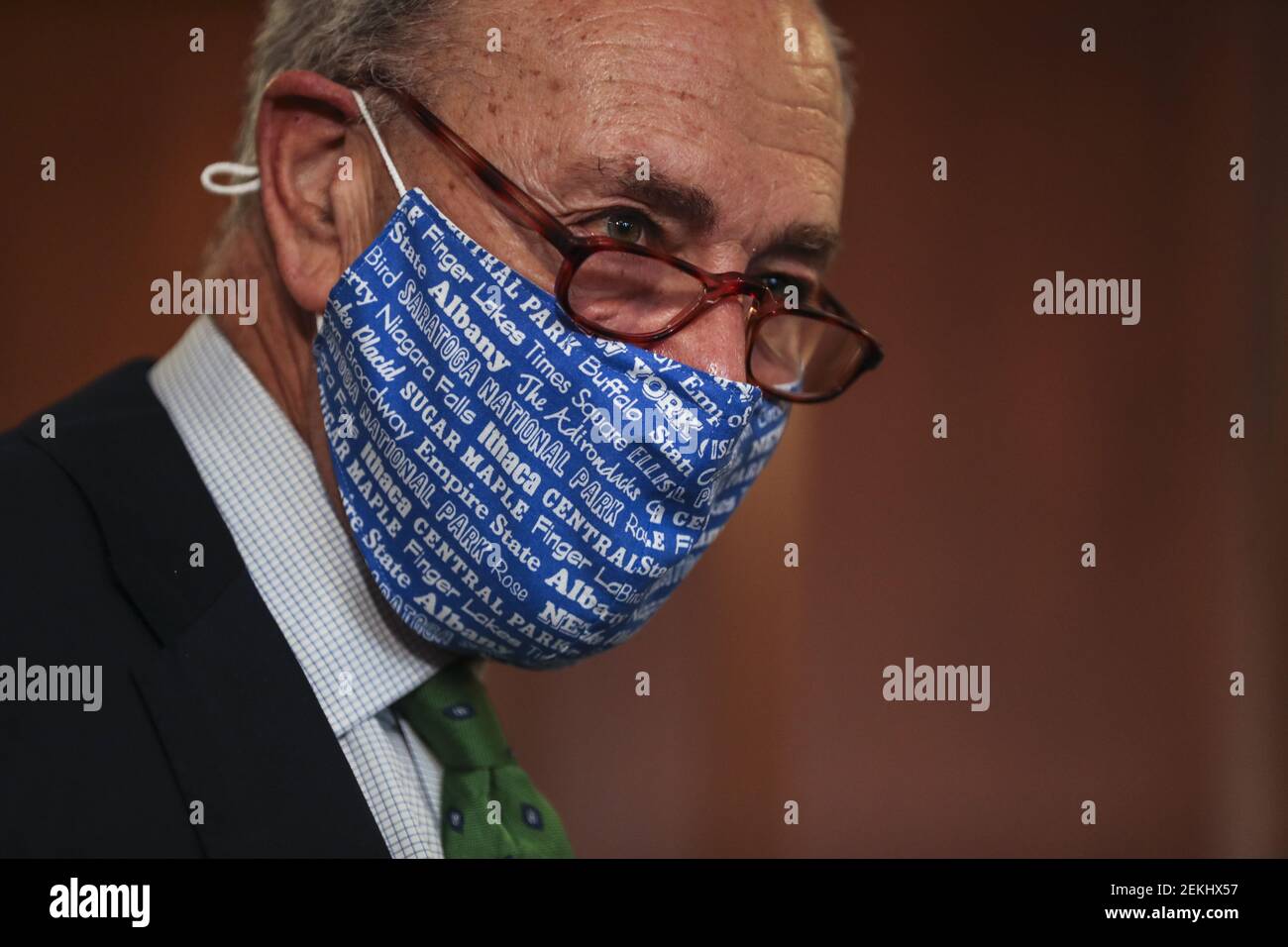 US Senate Minority Leader Chuck Shumer speaks during a news conference ...