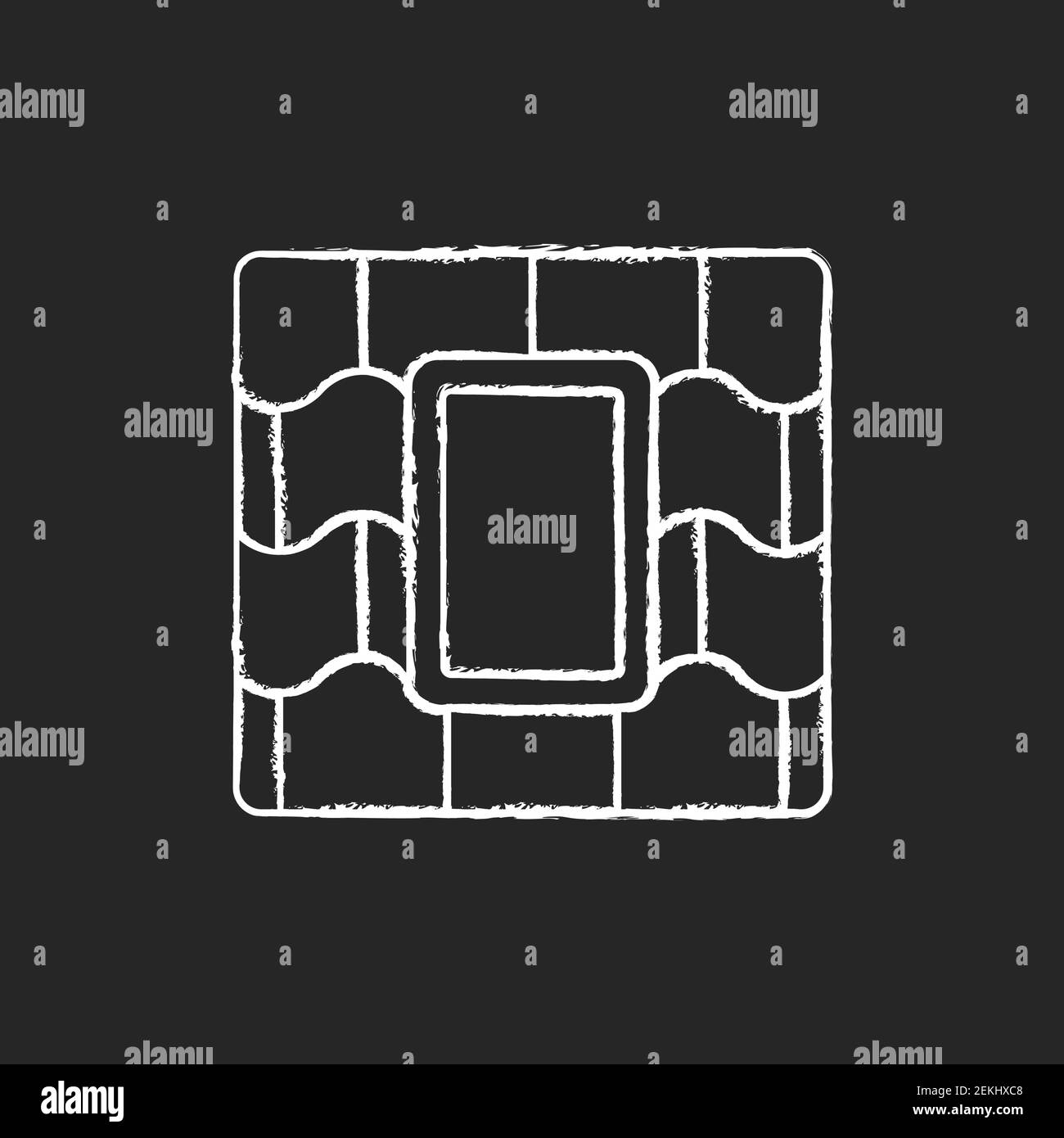 Skylight windows chalk white icon on black background Stock Vector ...