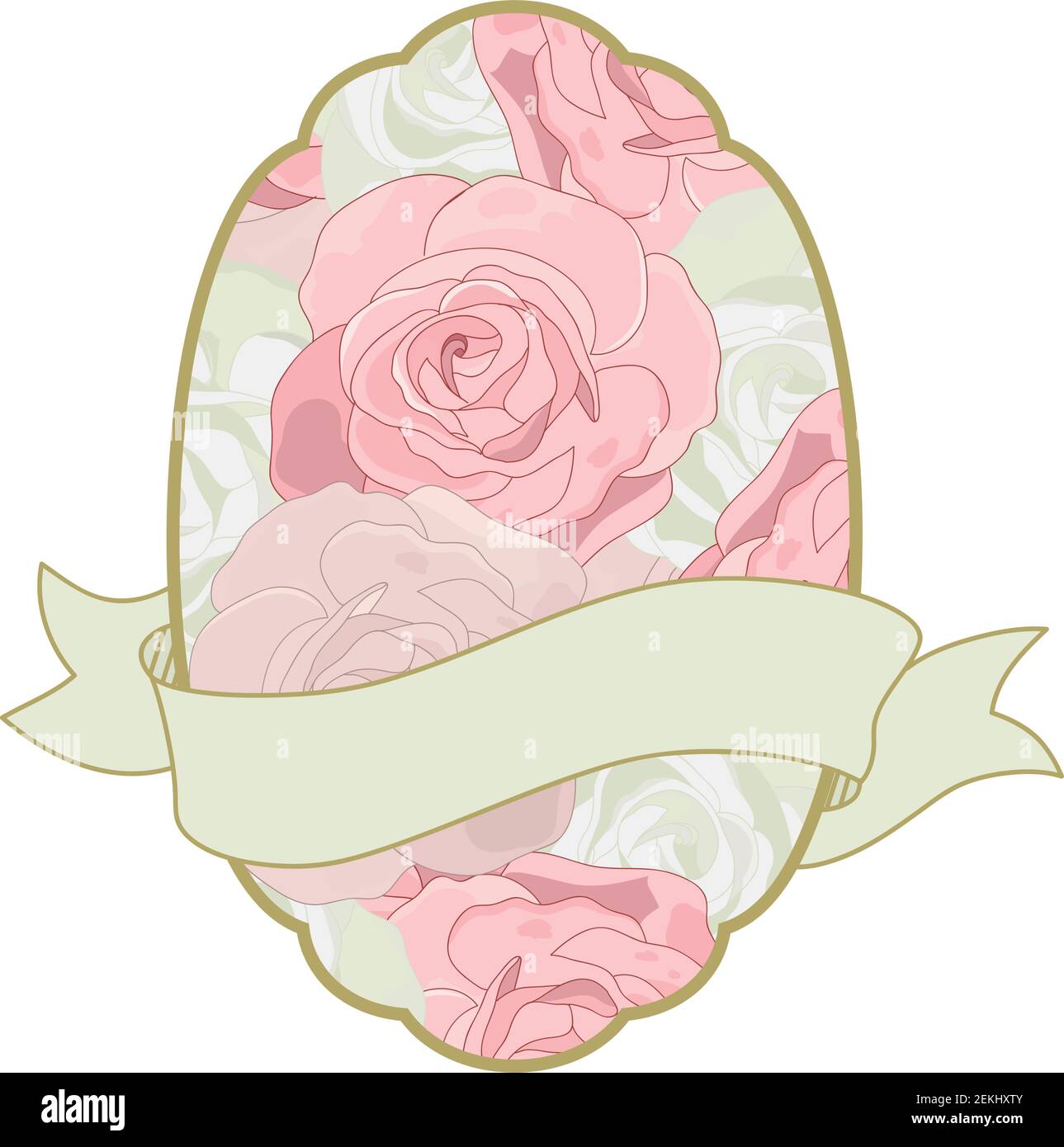 Vintage border roses Cut Out Stock Images & Pictures - Alamy