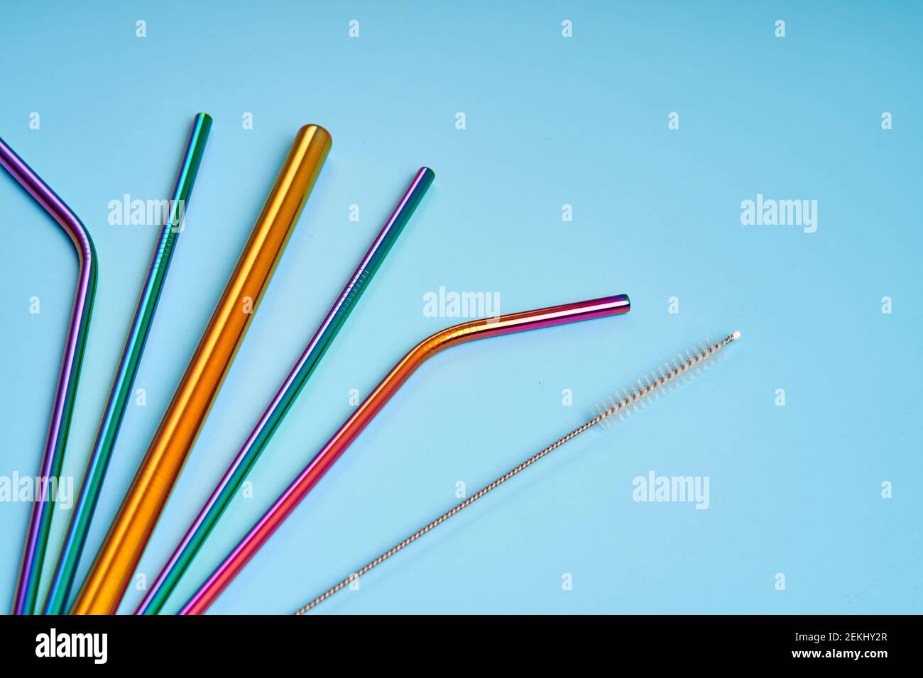 The modern trend in environmental care. Reusable metal straws for ...