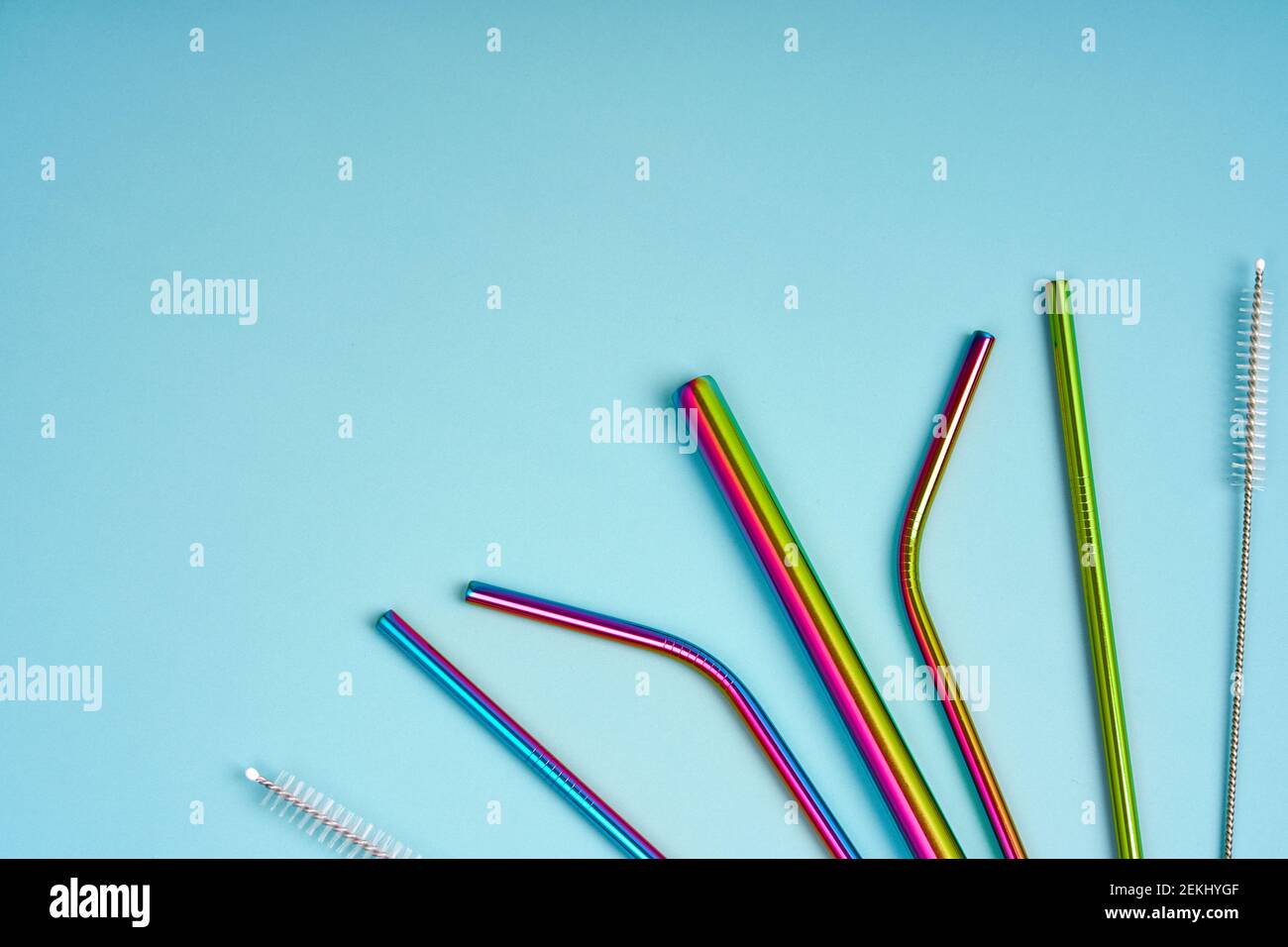 The modern trend in environmental care. Reusable metal straws for ...