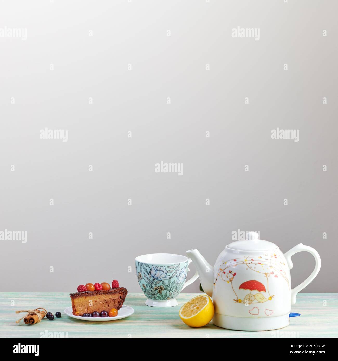 baked goods for tea with wild berries, fancy homemade cakes Stock Photo ...