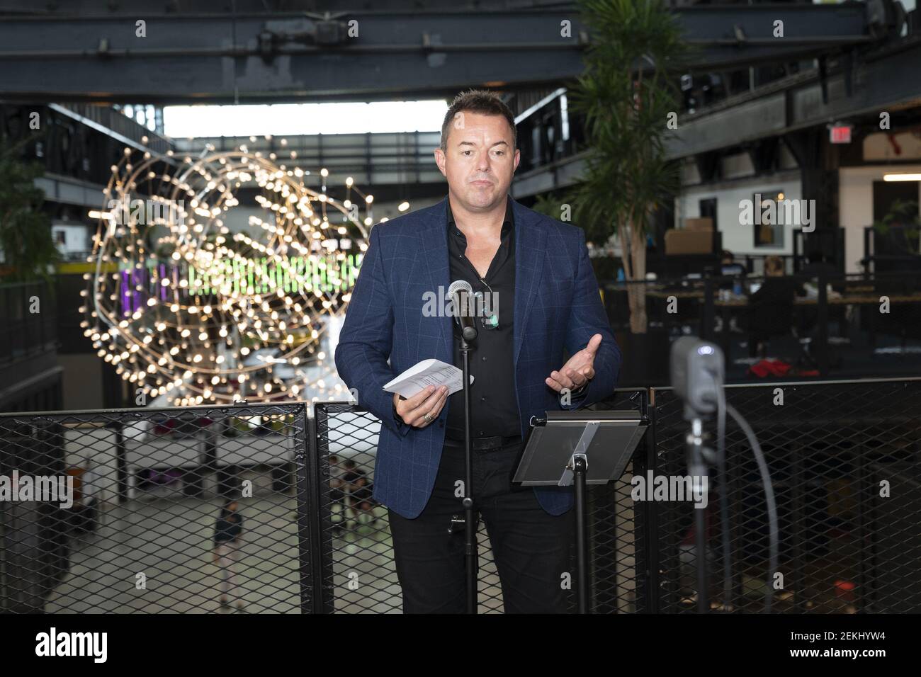 CEO of 10xbeta Marcel Botha speaks during Kathy Hochul announcement ...