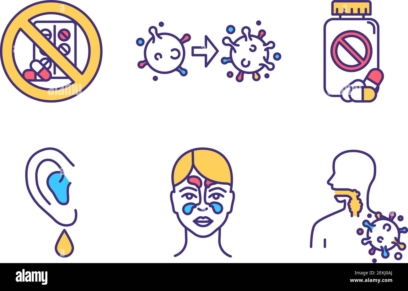 Respiratory illness care linear Cut Out Stock Images & Pictures - Alamy