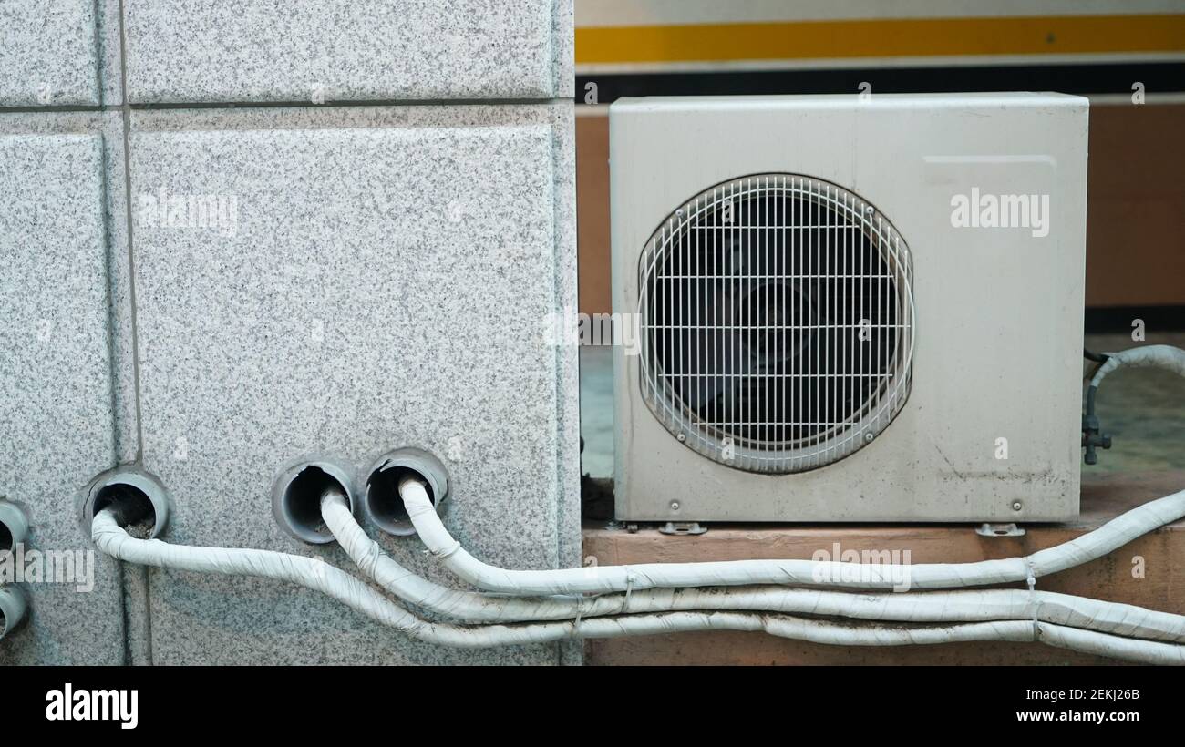 Old Air Conditioner Outdoor Units in the Building Stock Photo - Alamy