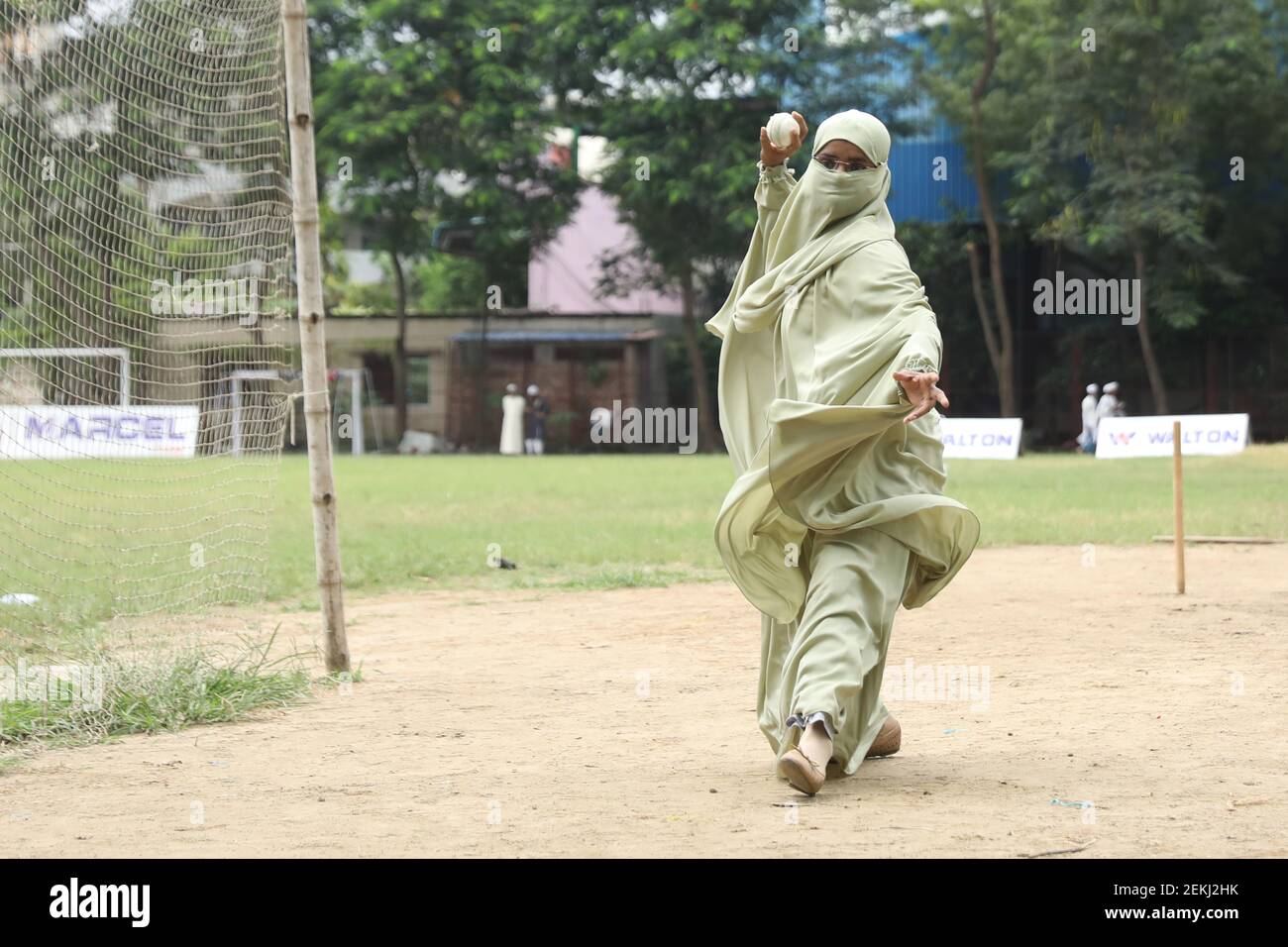 Jhorna Akter Bowling (cricket) with her son Sheikh Yamin Sinan at ...