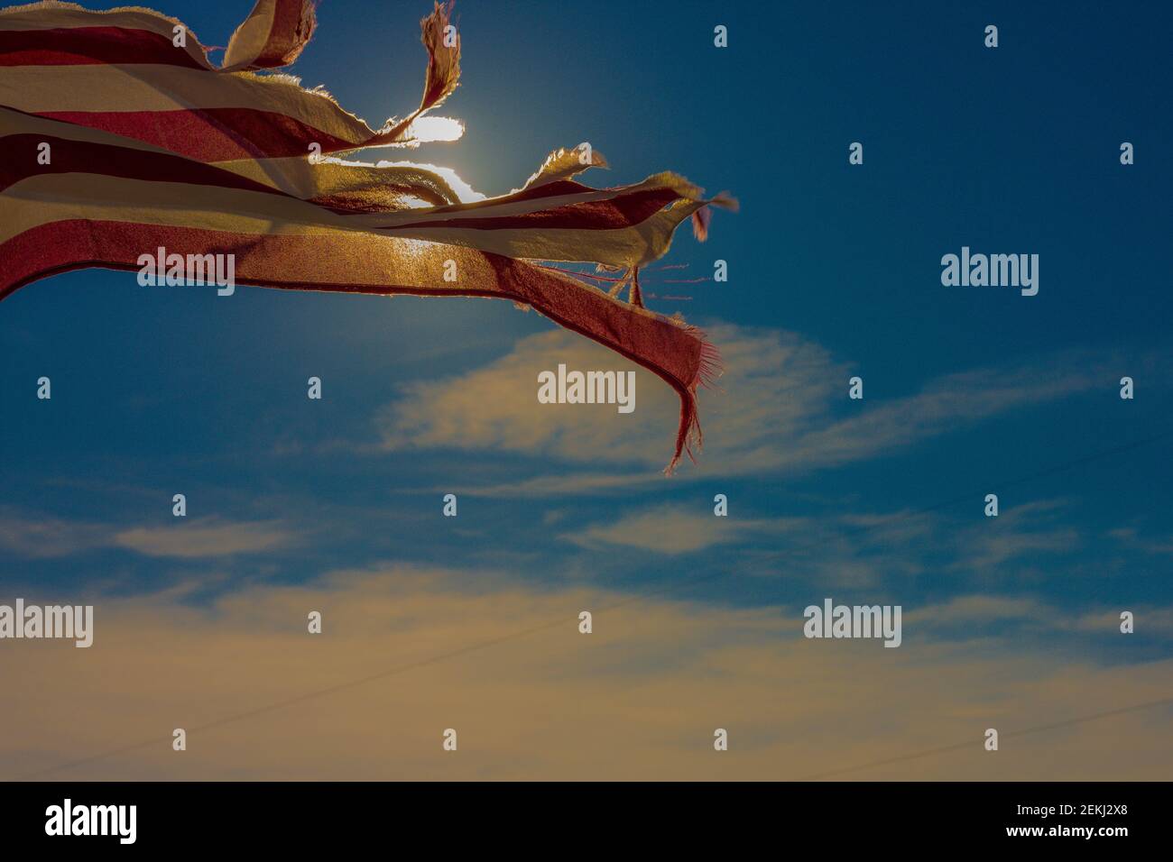 Flag In Front Of Sun Stock Photo - Alamy