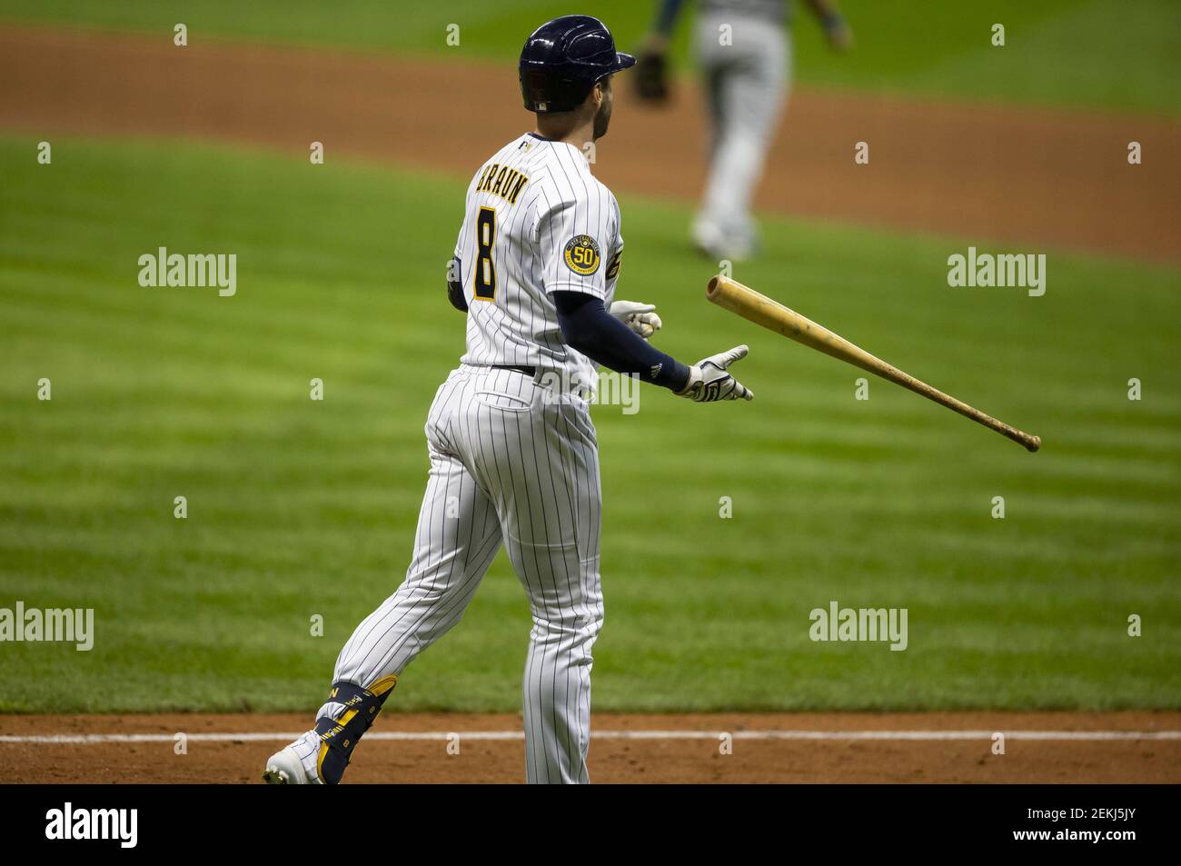 September 11, 2020: Milwaukee Brewers Ryan Braun #8 flips his bat after ...