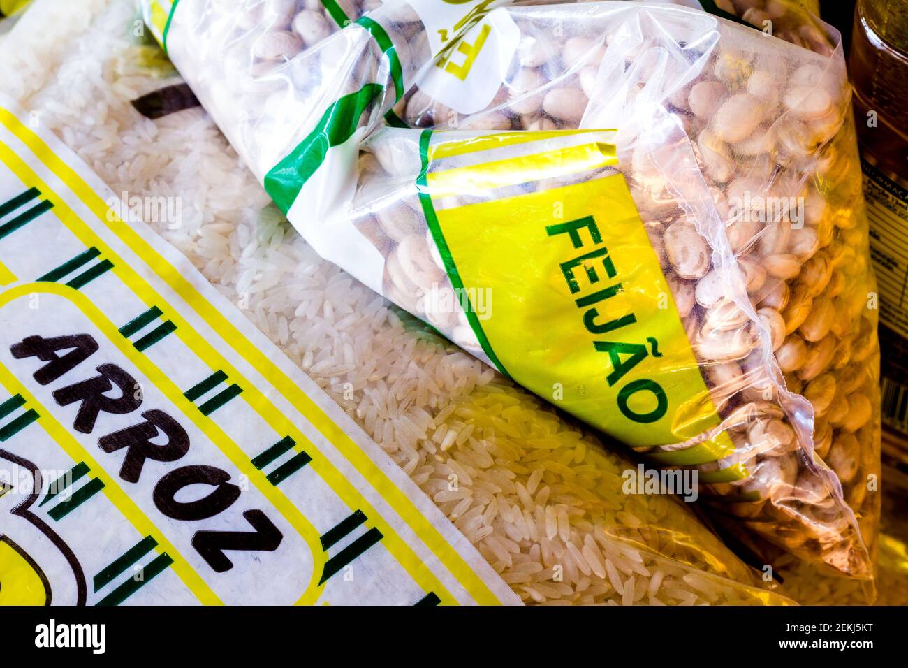 Packet of rice and beans. The price of the rice package has increased ...