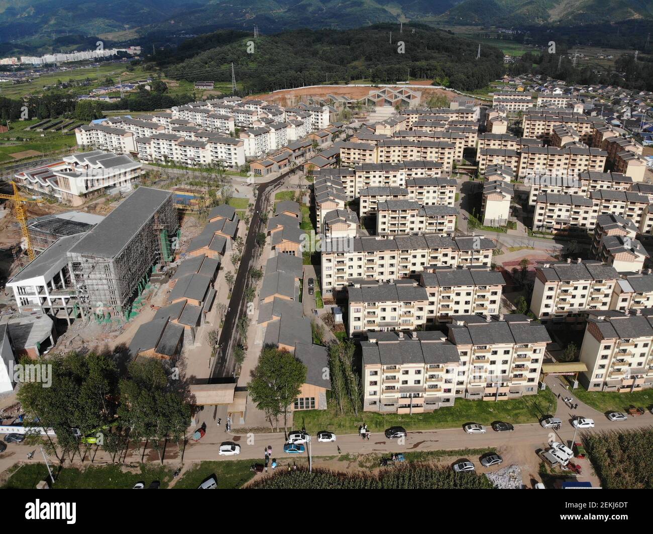 --File--Aerial view of the poverty alleviation relocation sites, Muendi ...