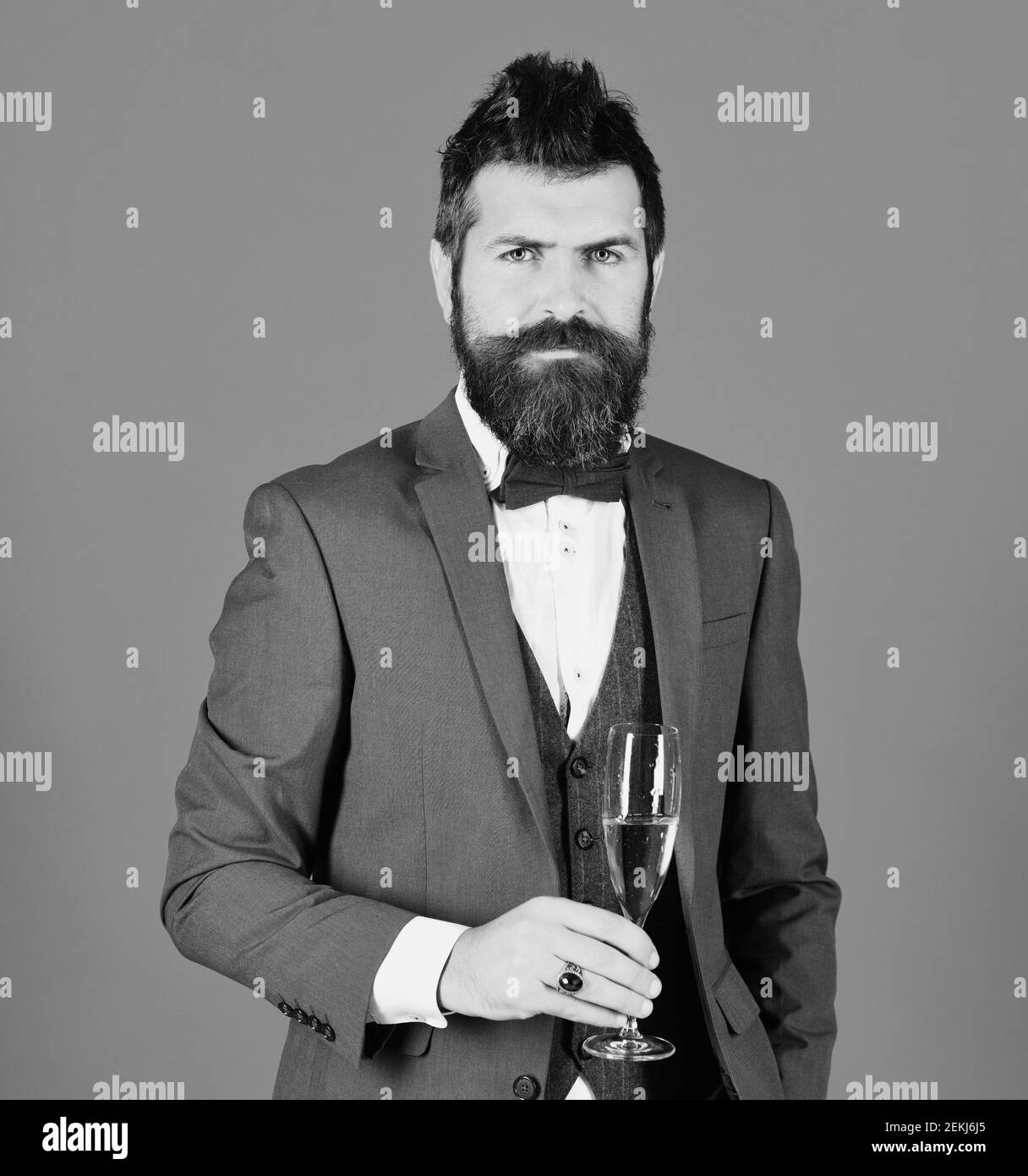 Christmas champagne cheers business Black and White Stock Photos ...