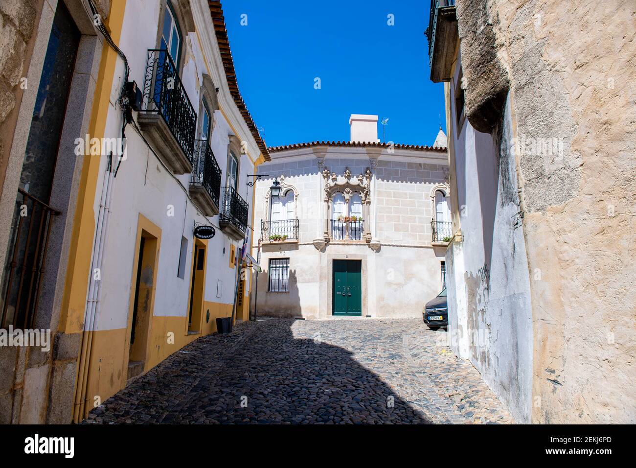 Streets at Historic centre of Evora, Portugal. (Photo by DPPA/Sipa USA ...
