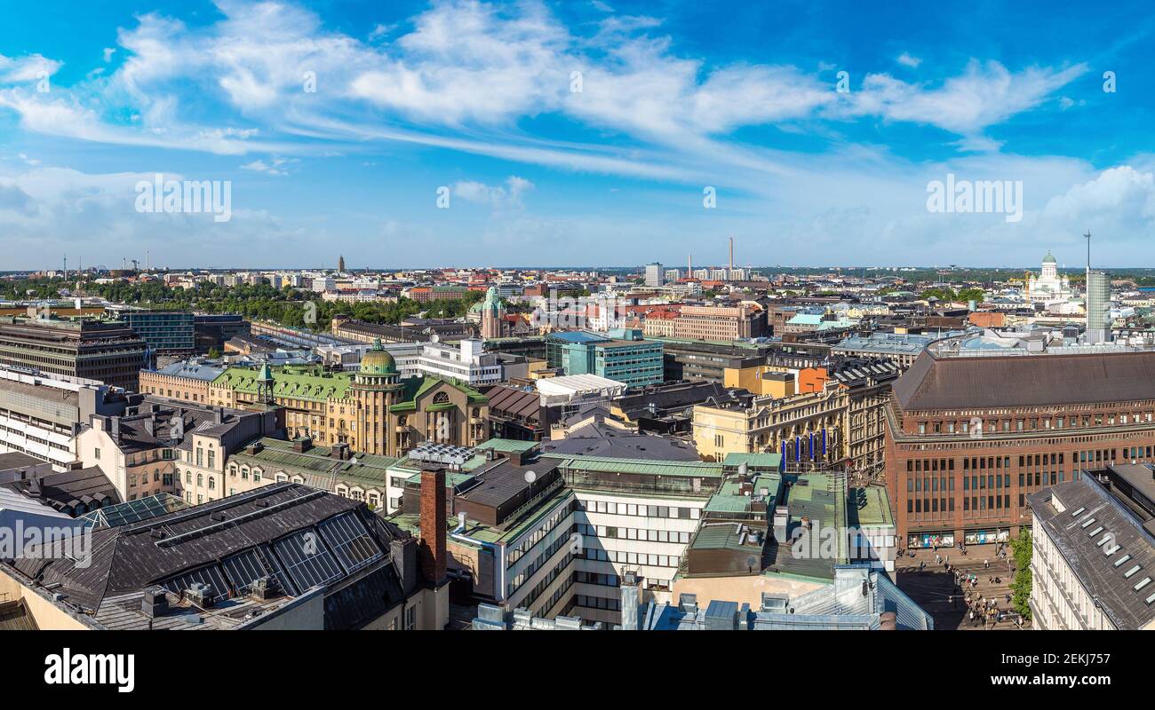 Panoramic aerial view of Helsinki in a beautiful summer day, Finland ...