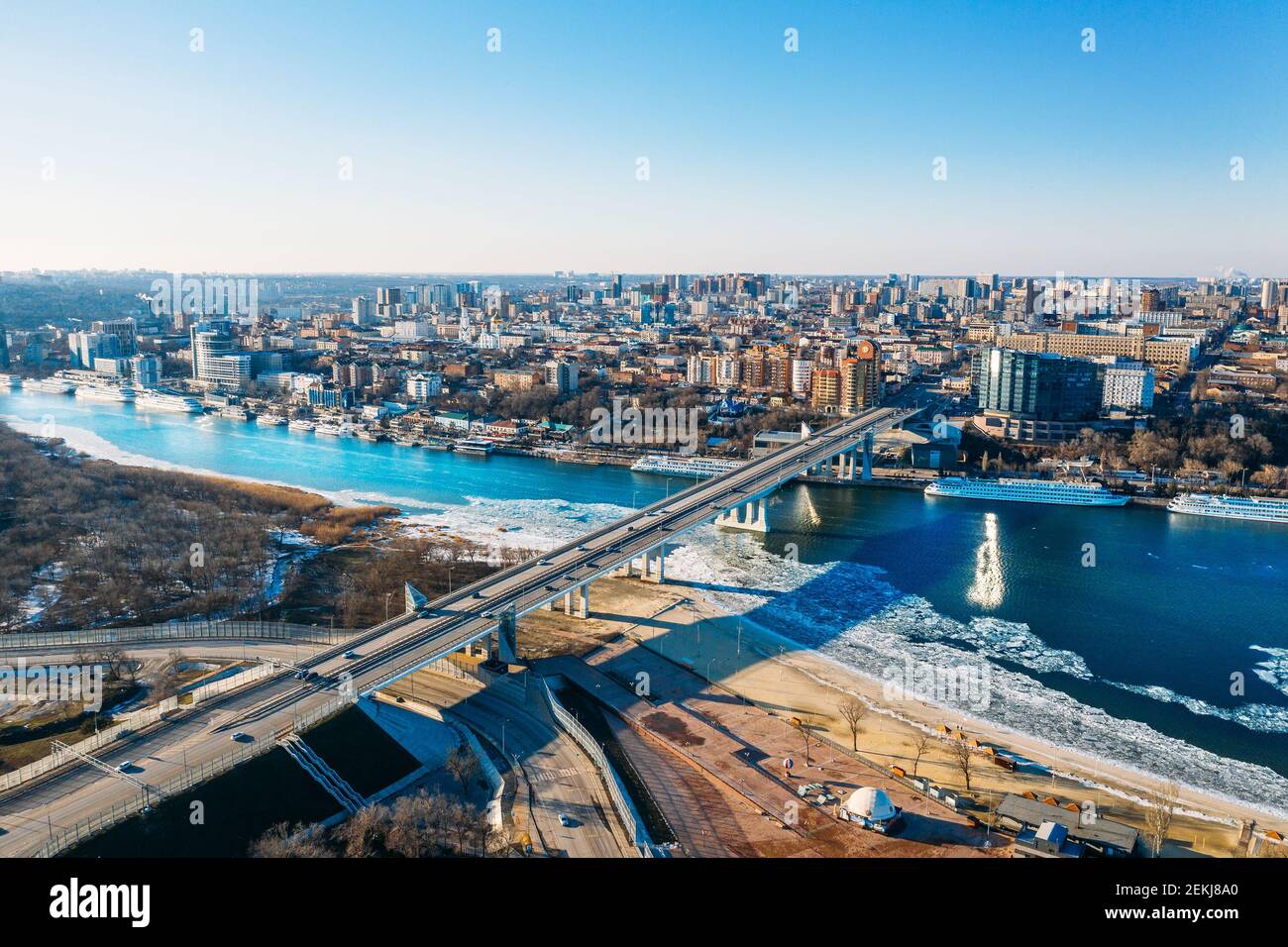 Rostov on don bridge on river don hi-res stock photography and images ...