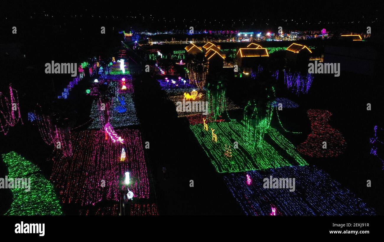 ANLONG, CHINA - SEPTEMBER 11, 2020 - The light show of Daqin ...