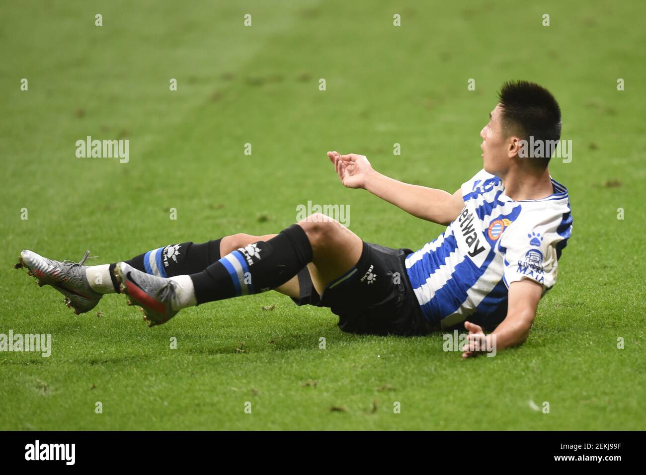 Wu Lei of RCD Espanyol during the La Liga Smartbank match between RCD Espanyol and Albacete ...