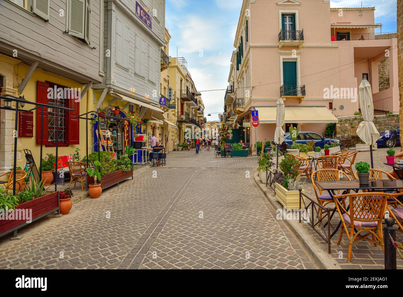 Chania, Greece - June 14, 2018 : Chania Old Town street view. Chania is ...